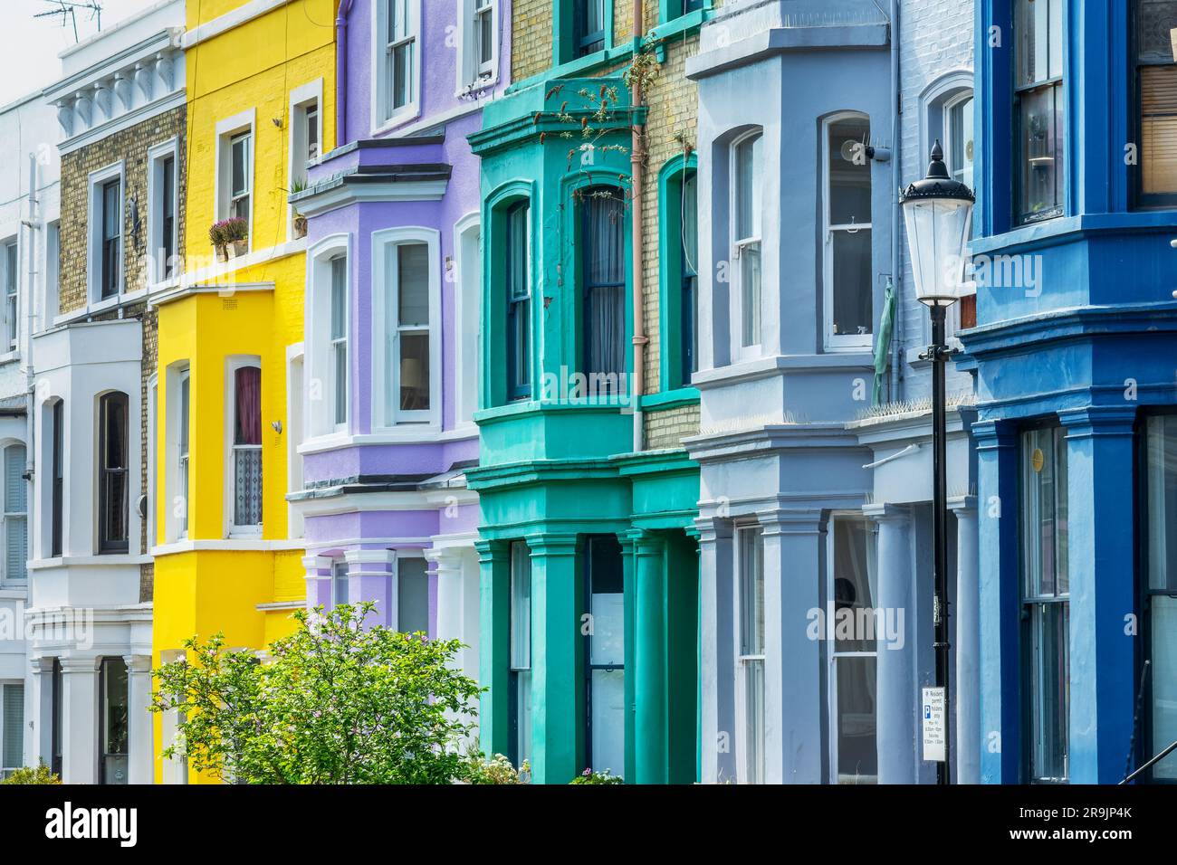 Colorful houses in Notting Hill, London, UK Stock Photo - Alamy
