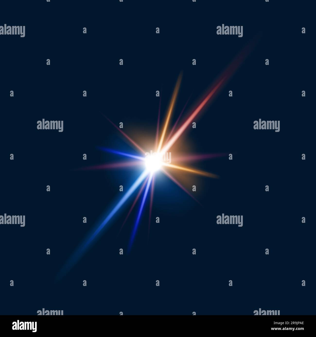 Sparkle flare and flash effect, glow light. Isolated vector star, red and blue glint. Sparkle ...