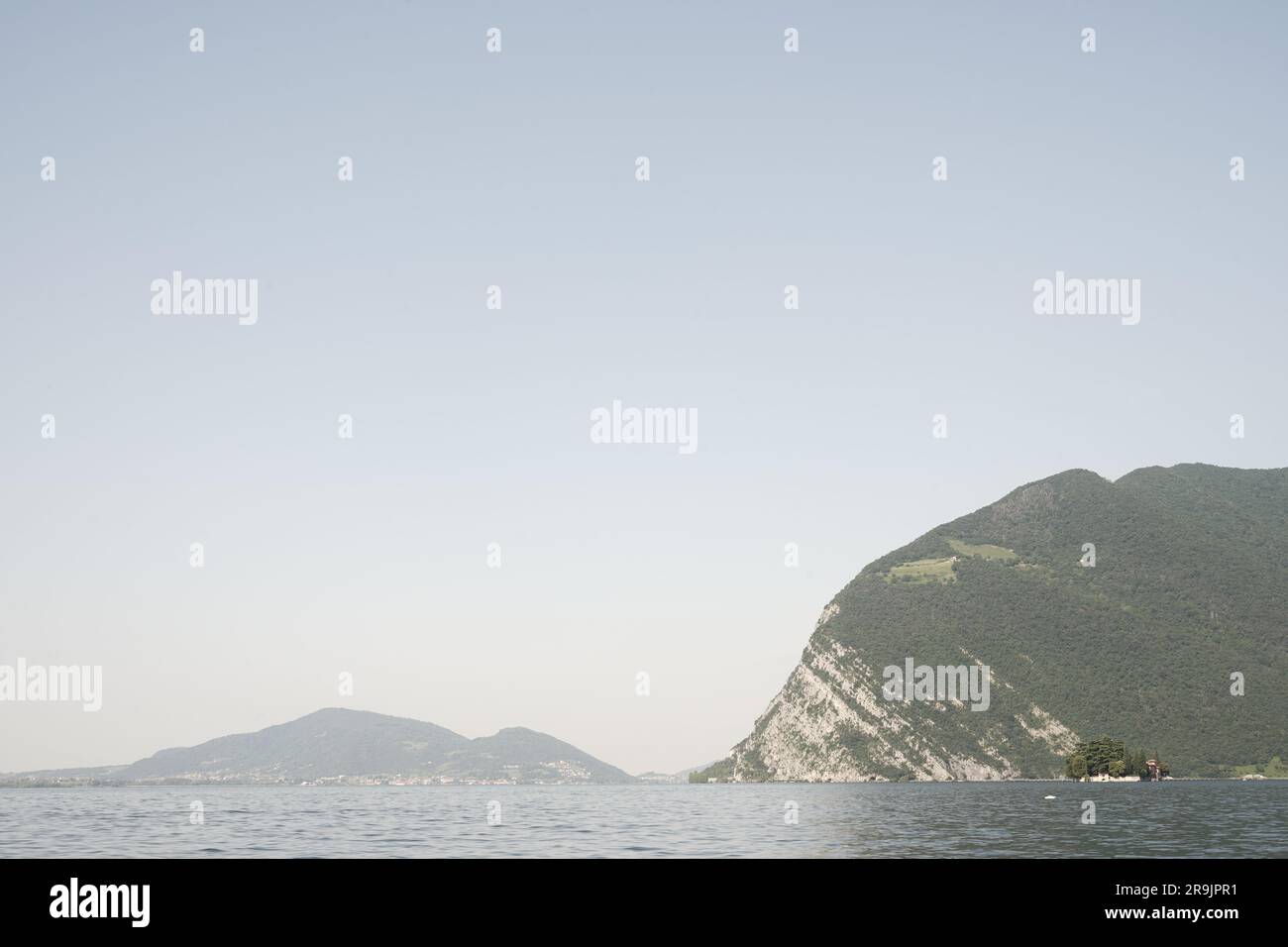 View of a glimpse of Lake Iseo Stock Photo - Alamy