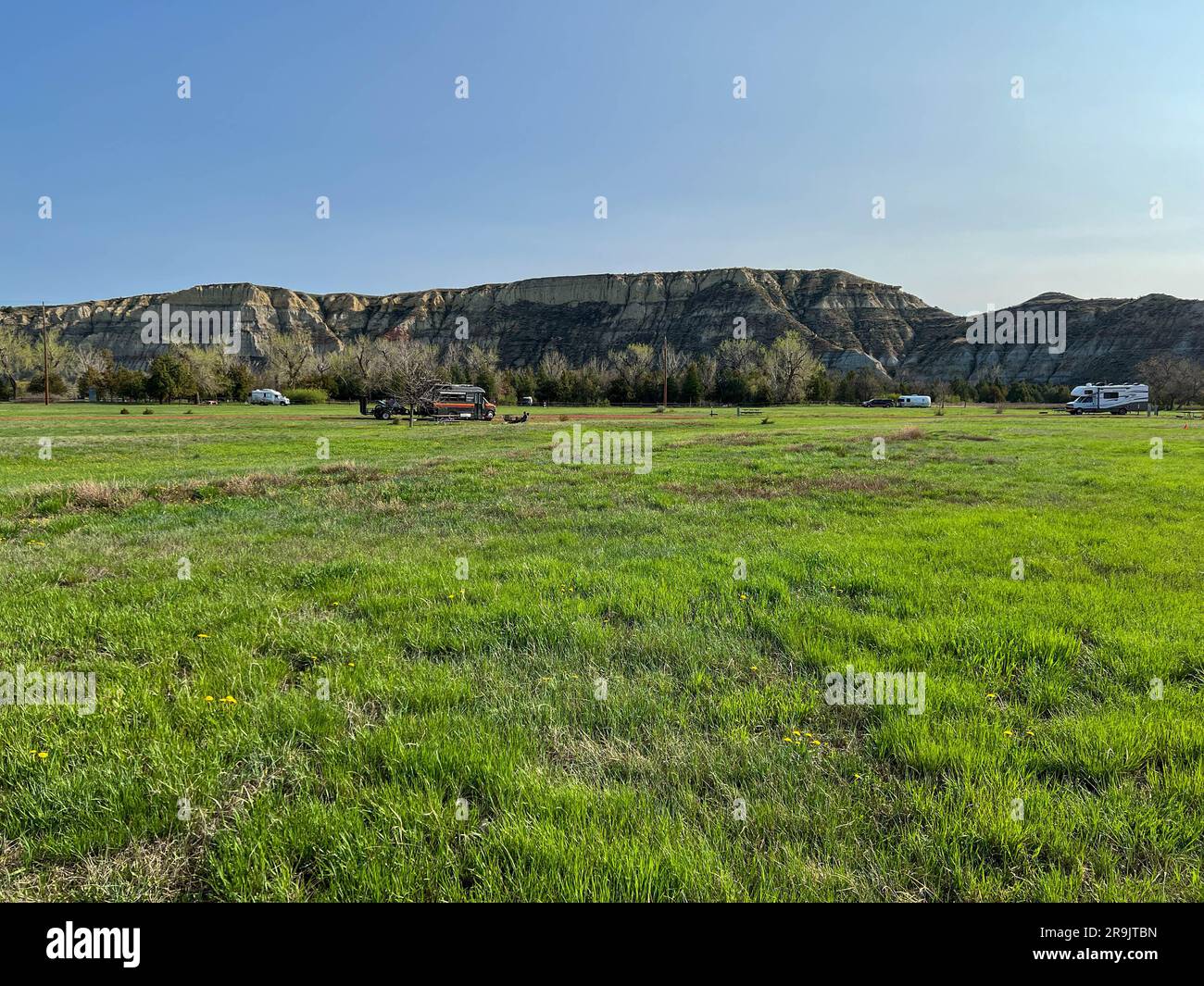 Sully State Park campground near the badlands in Theodore Roosevelt ...