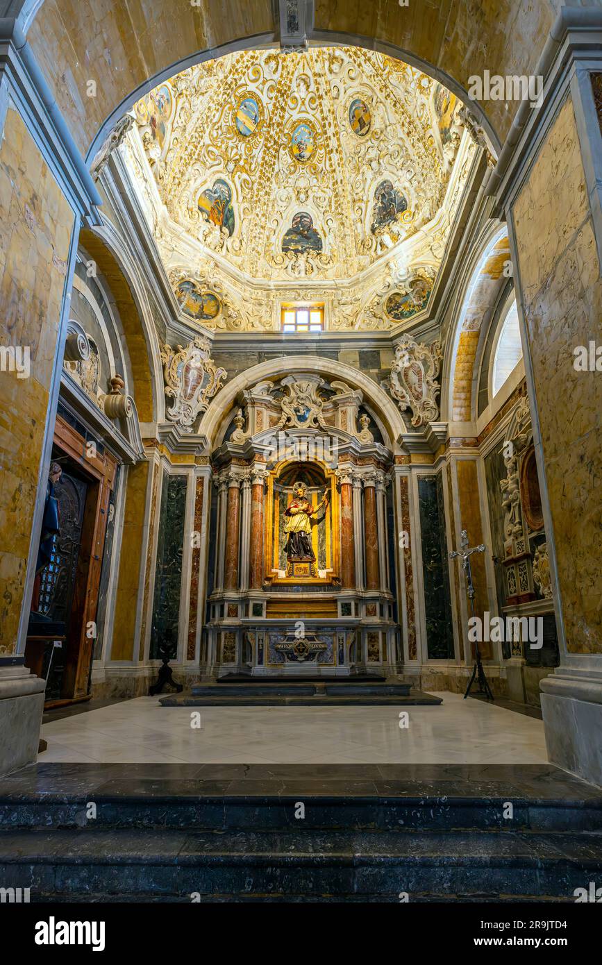 Interior of Saint Gerland Cathedral, Agrigento, Sicily, Italia. Duomo ...