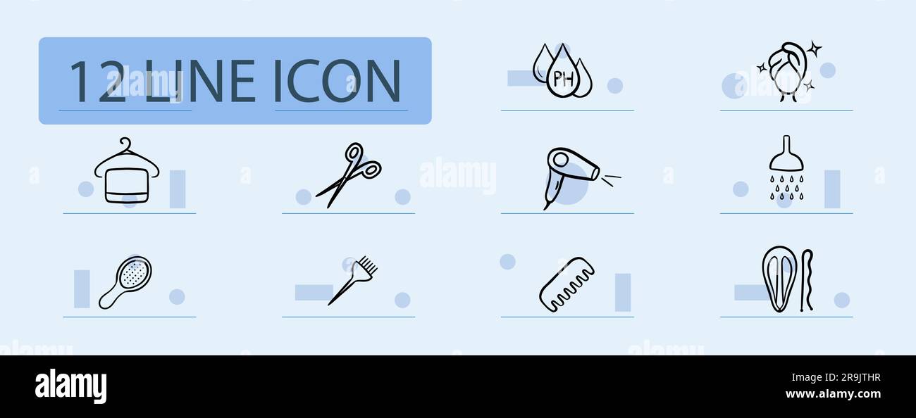 Hair Salon Icon. Hairstyling, haircuts, hair coloring, hair treatments ...