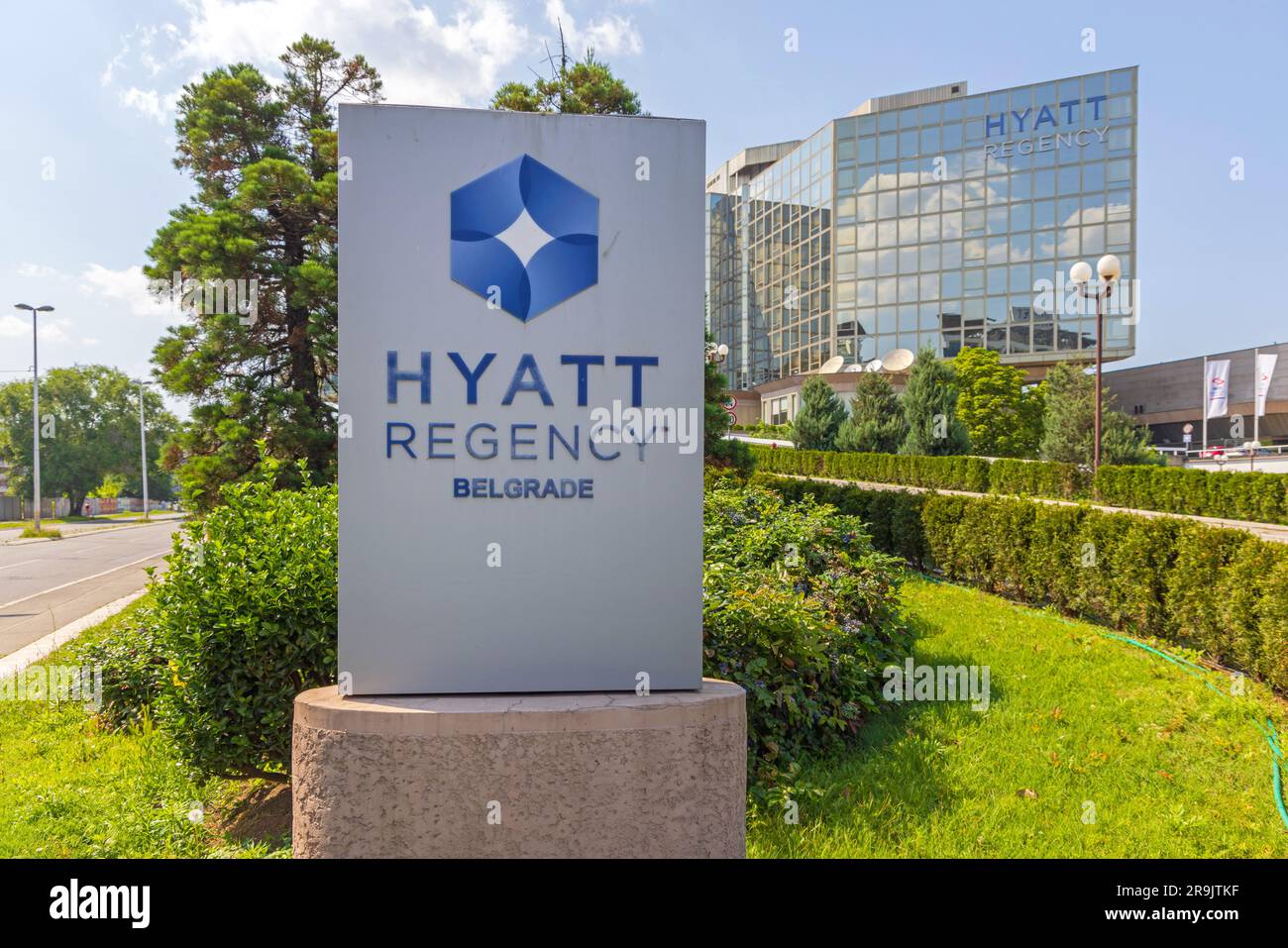 Belgrade, Serbia - June 19, 2023: Sign Hotel Hyatt Regency at New ...