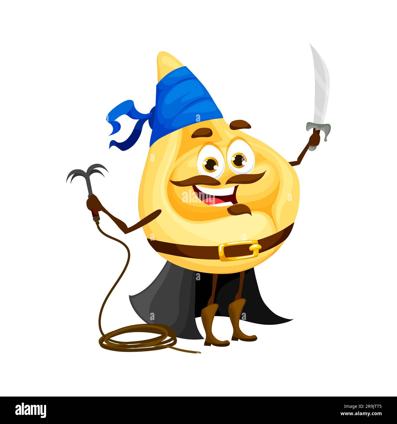 Cartoon tortellini italian pasta pirate character. Italy cuisine ...