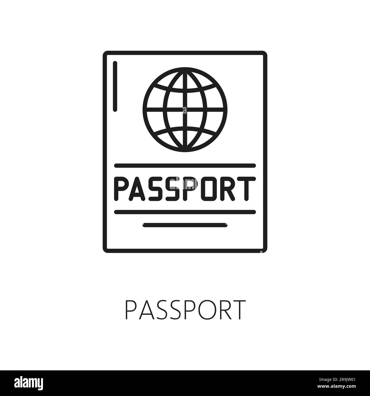 Foreign passport thin line icon. Visa, document, arrival. Customs check ...