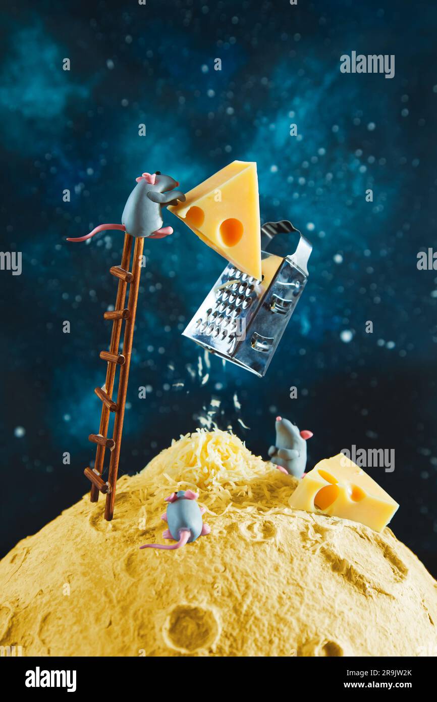 Little plasticine mice make a moon out of cheese. Pseudo-scientific ...