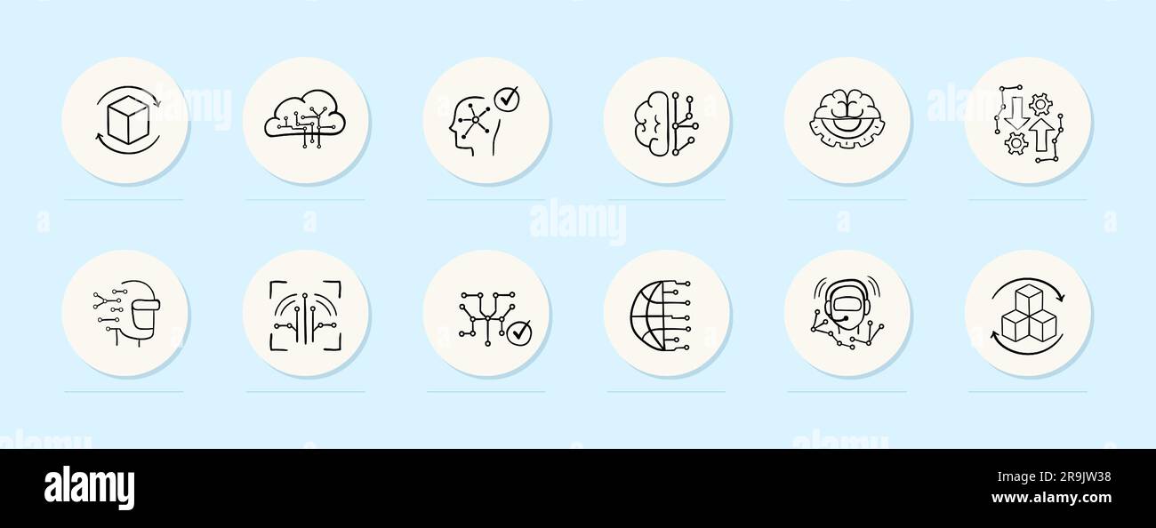 Artificial Intelligence Advancement Icon. AI research, machine learning ...