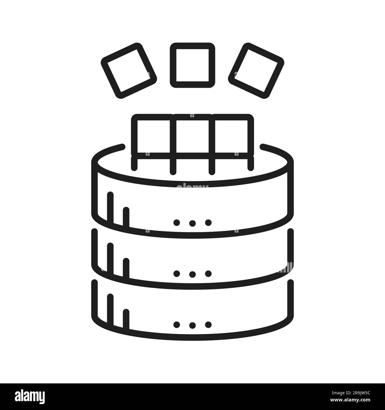 Database Storage Service Network Server Line Icon Cloud Computing Or