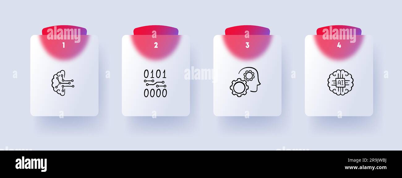 Abstract artificial intelligence illustration with futuristic technology elements, neural ...