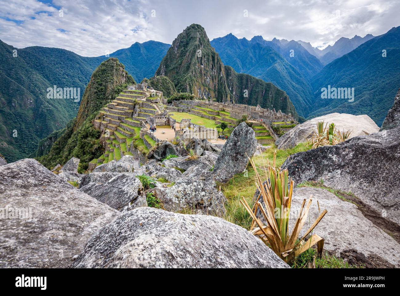 The path to Machu Picchu, the high mountain capital of the Inca tribe ...