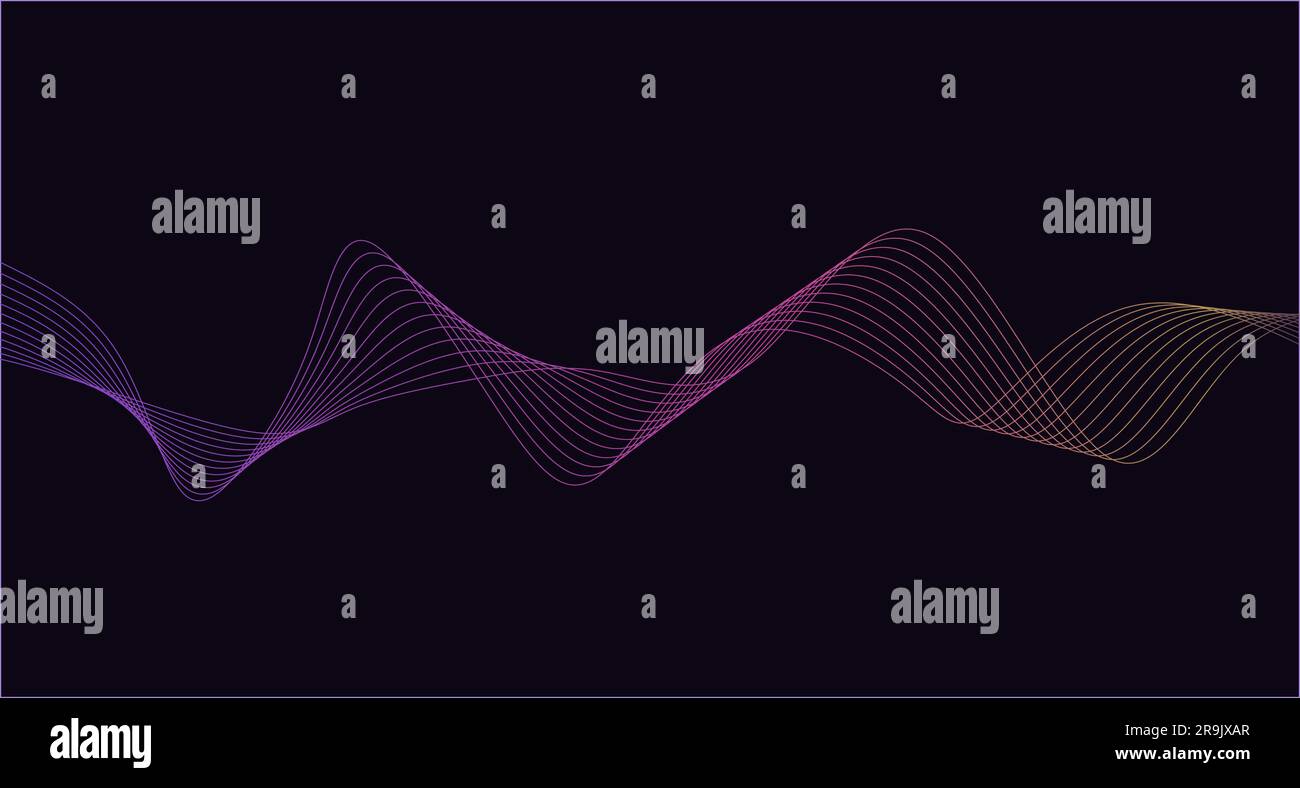 abstract dark colorful wave vector illustration black background Stock ...