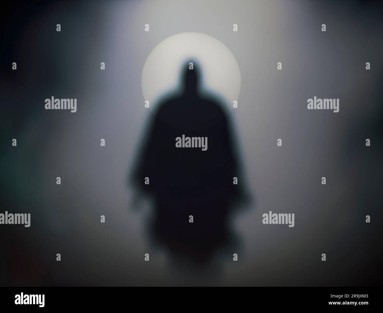 Dark entity in an overcast full moon night Stock Photo - Alamy