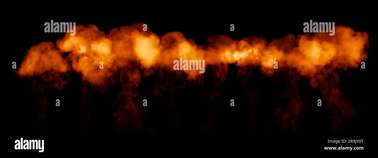 Series of powerful explosions with fire, isolated - object 3D ...