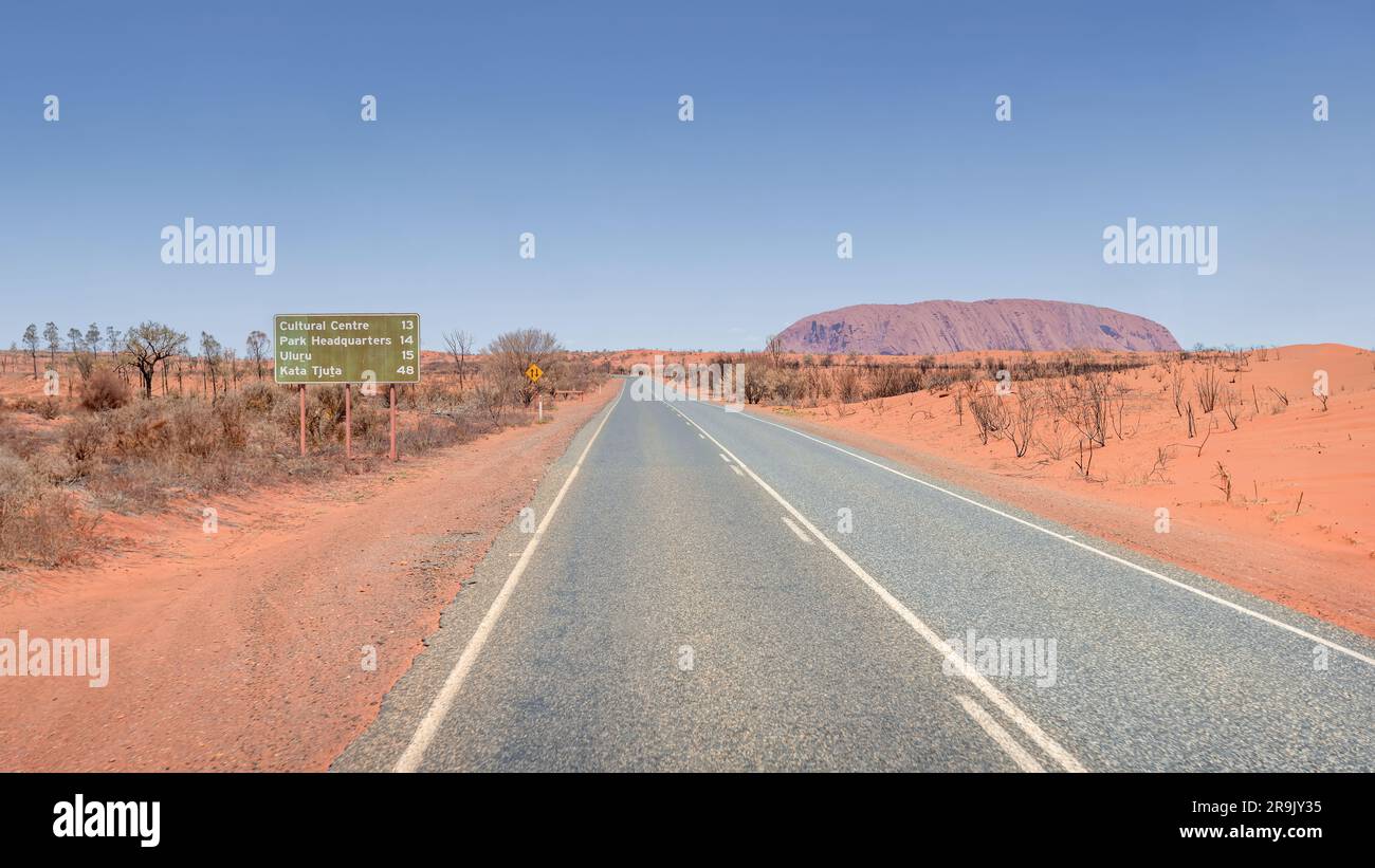 Northern Territory, Australia; June 28, 2023 - Driving in the middle of ...