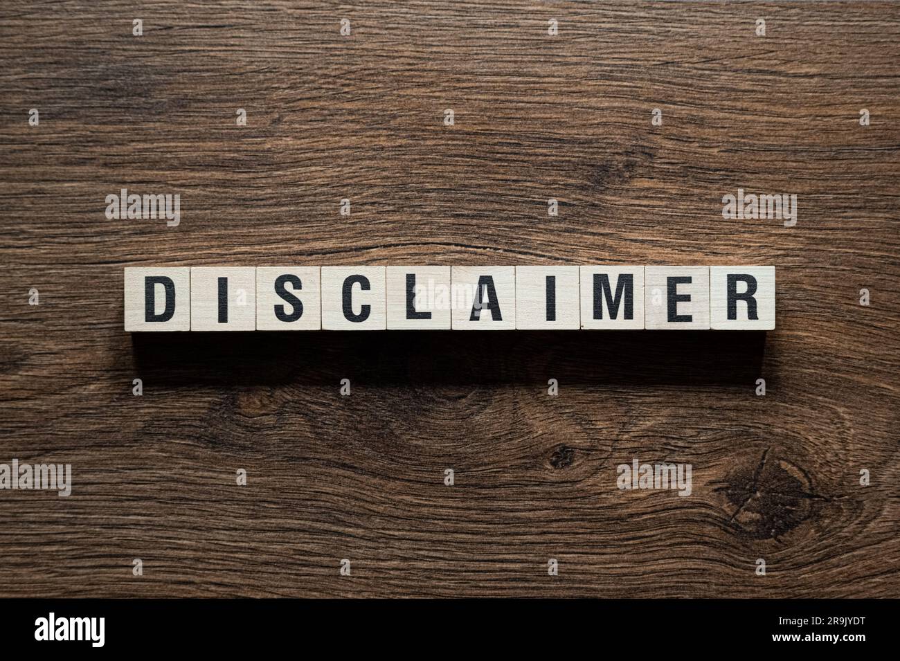 Disclaimer - word concept on building blocks, text, letters Stock Photo ...