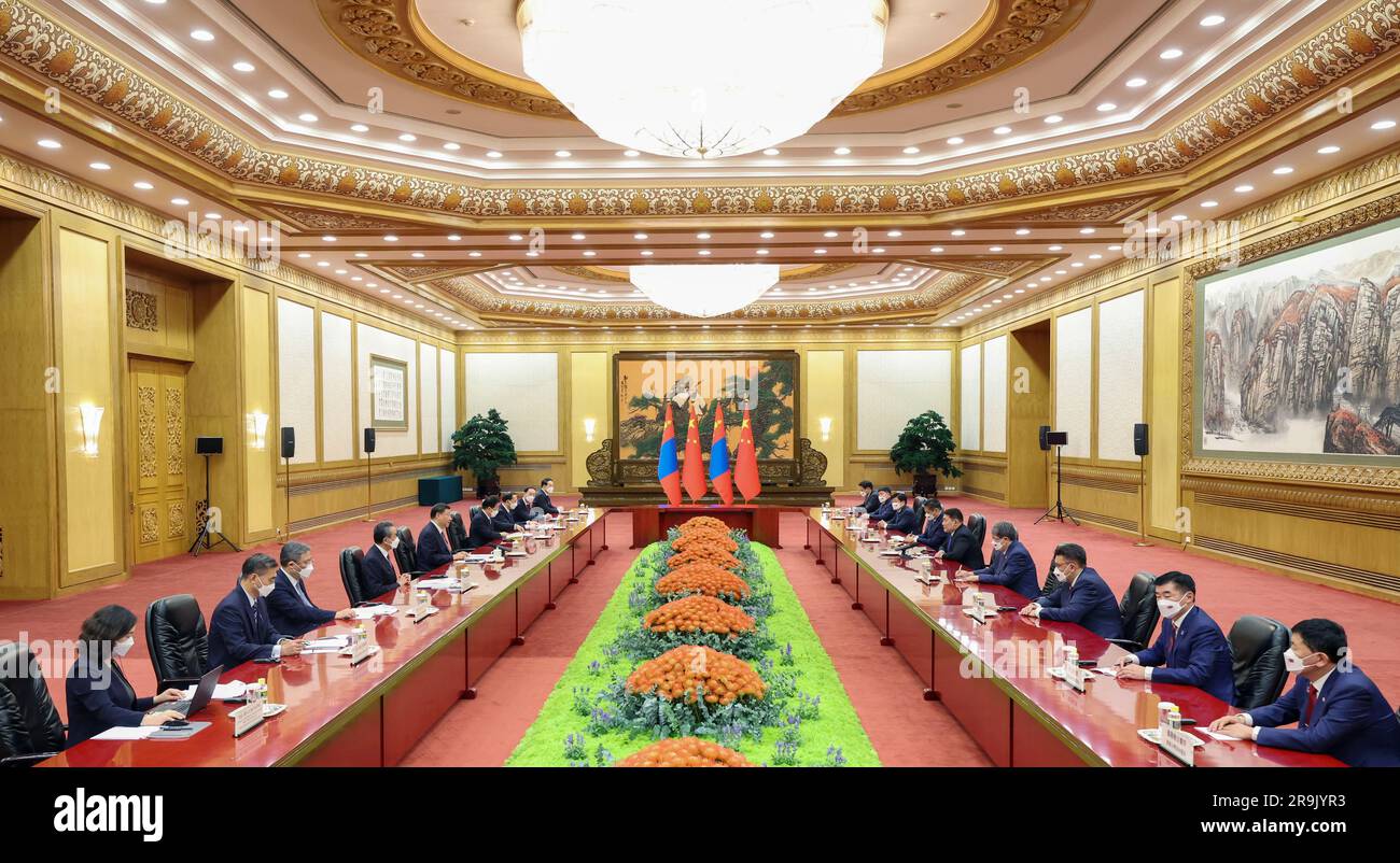 Beijing, China. 27th June, 2023. Chinese President Xi Jinping meets ...