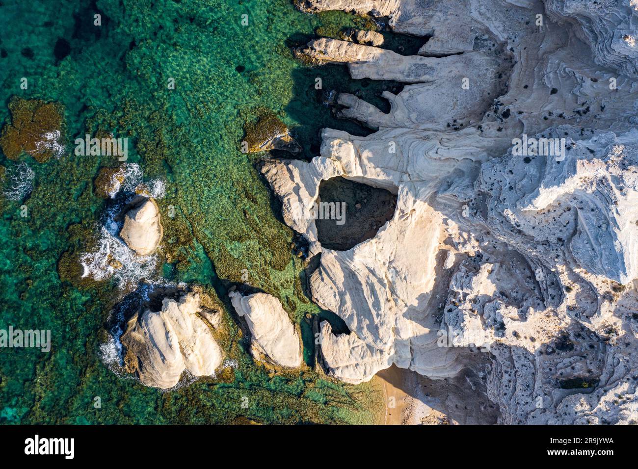 An Aerial view of Peyia, Cyprus, featuring the stunning geological ...