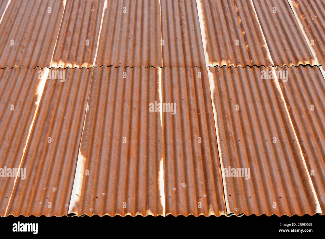 Artistic of old and rusty zinc sheet roof. Vintage style metal sheet ...