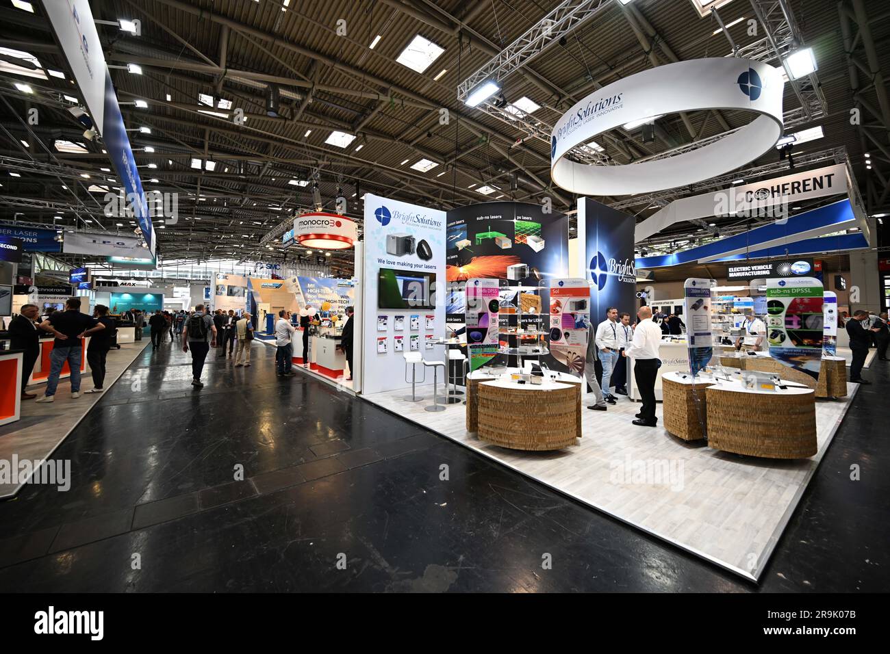 Munich, Germany. 27th June, 2023. Visitors to Automatica 2023 walk ...