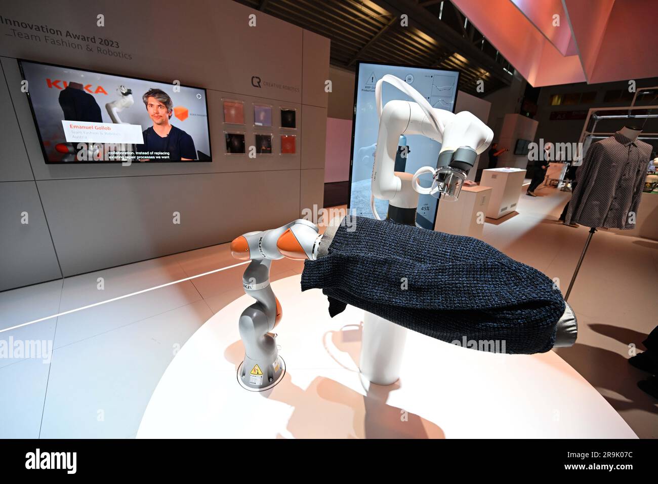 Munich, Germany. 27th June, 2023. Robot arms from KUKA can be seen at ...