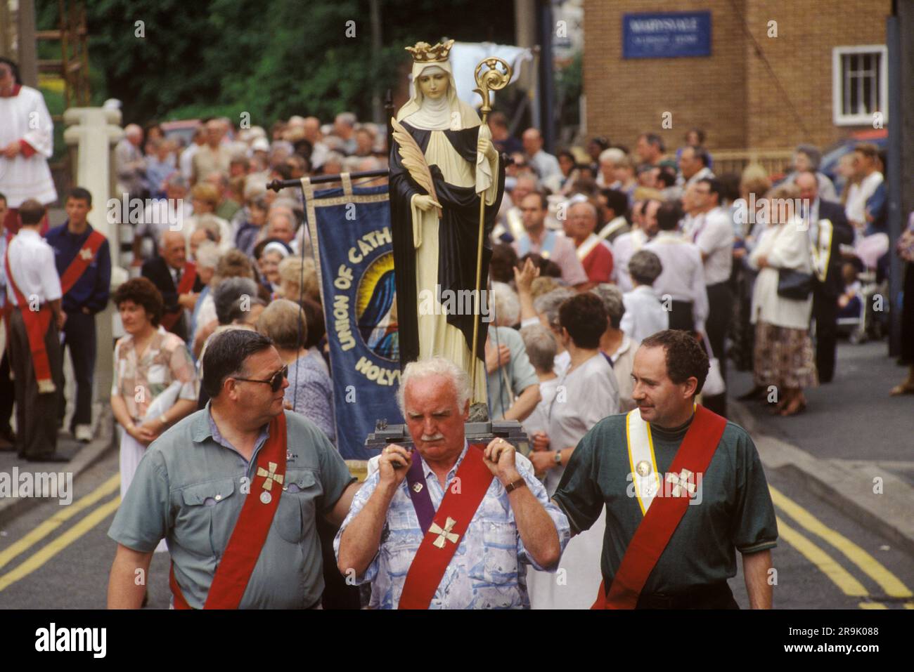 St Winefrides Shrine, Holywell. A Roman Catholic procession of Irish ...