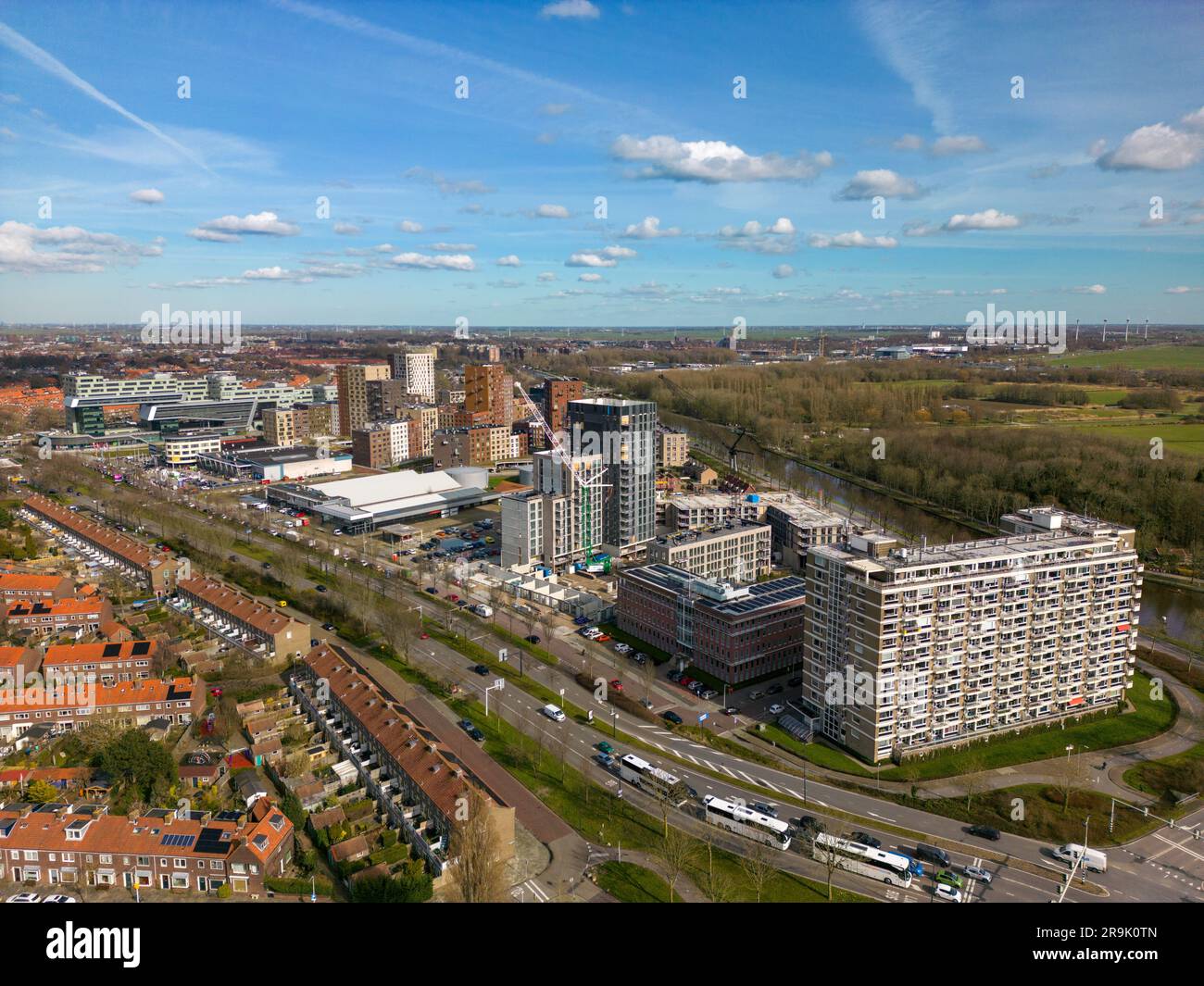 Aerial drone photo of a construction site where they are building new ...