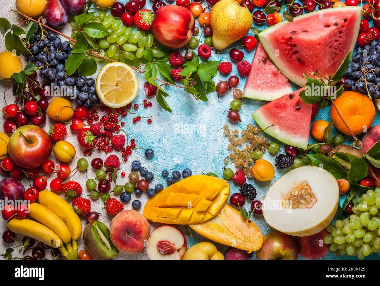 Top view various fruits hi-res stock photography and images - Alamy