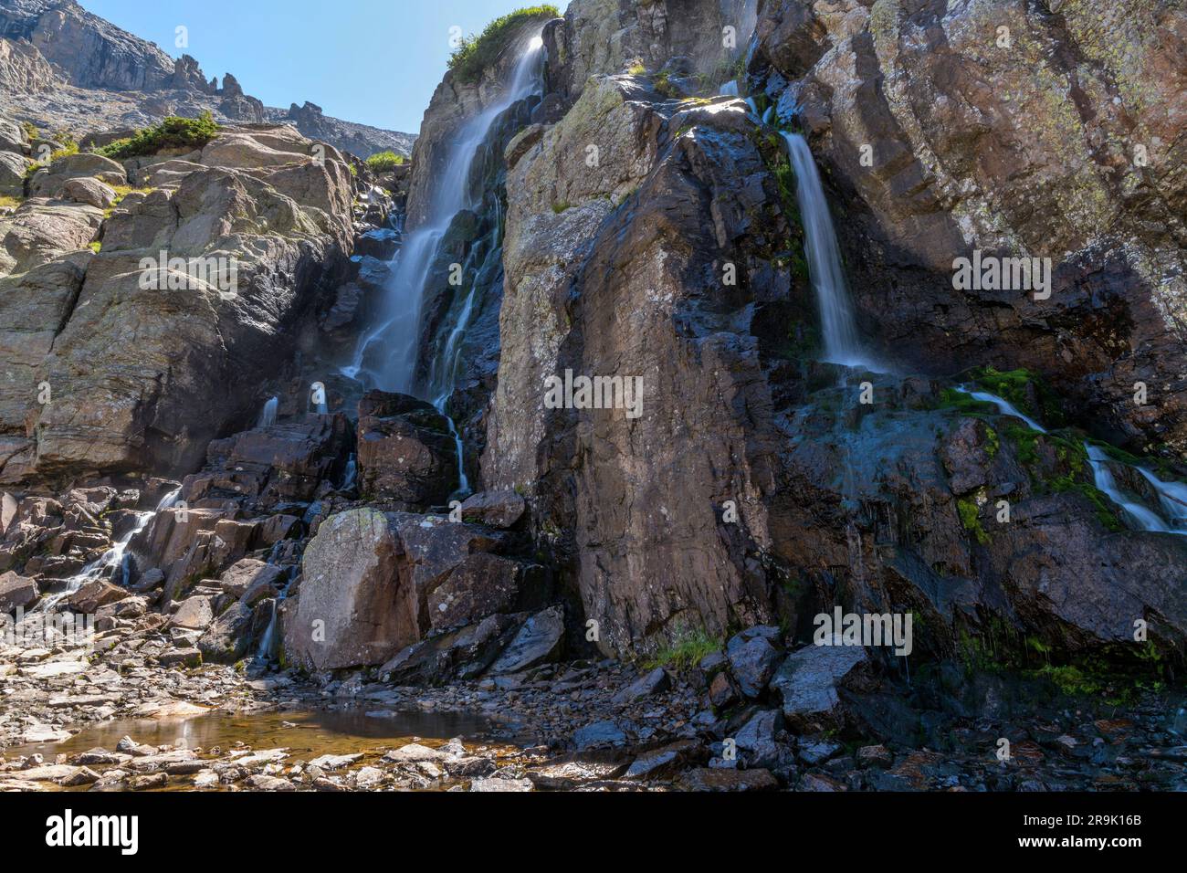 Timberline Falls - Low-angle view of Timberline Falls at last stretch ...