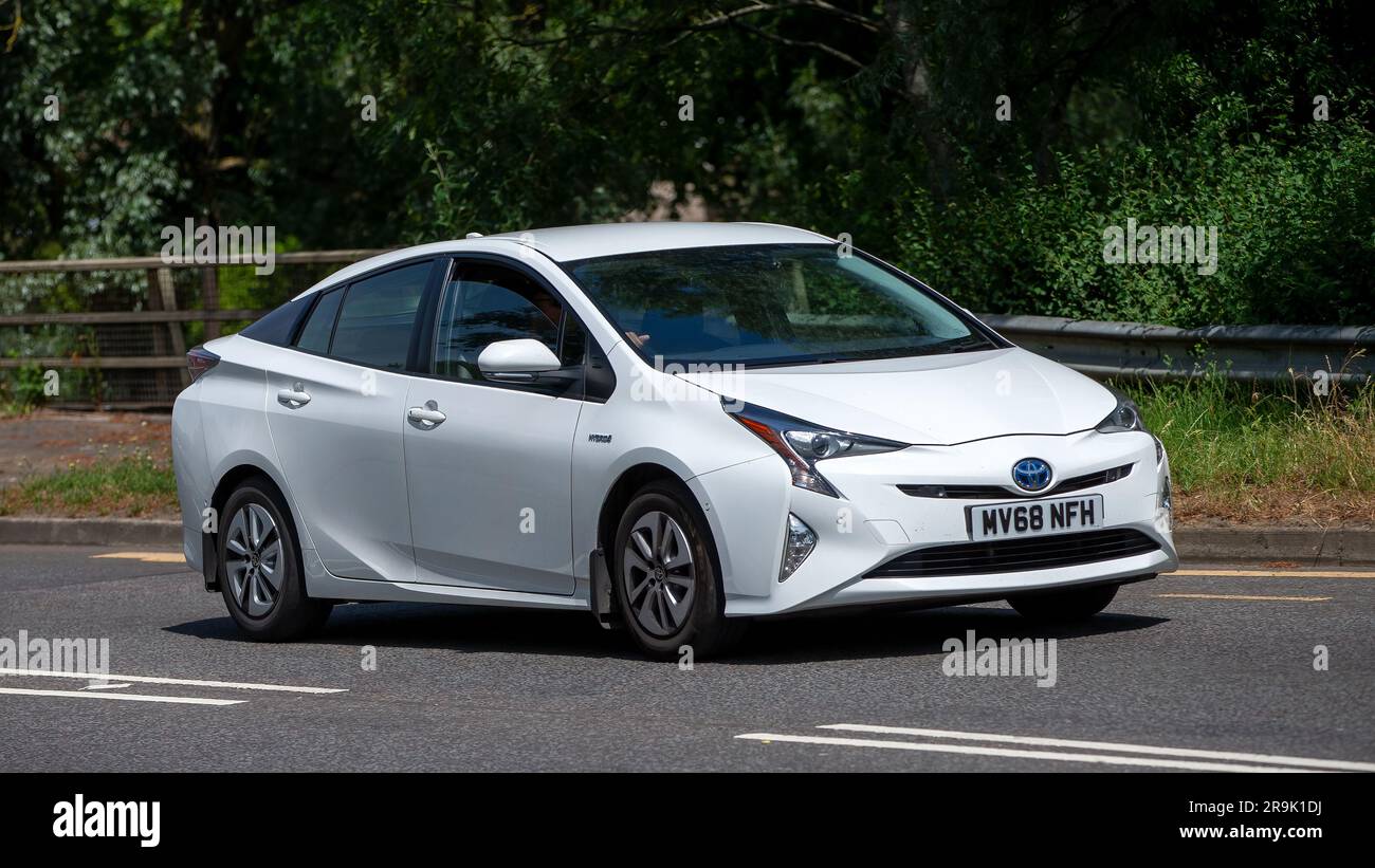 Milton Keynes,UK - June 23rd 2023: 2018 white TOYOTA PRIUS hybrid ...