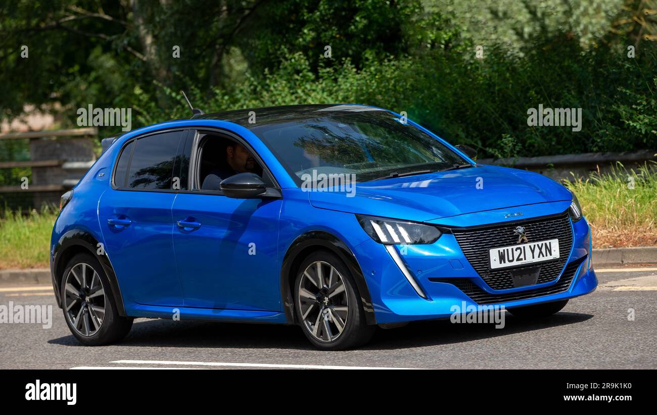 Milton Keynes,UK - June 23rd 2023: 2021 blue PEUGEOT 208 GT PURETECH SS ...