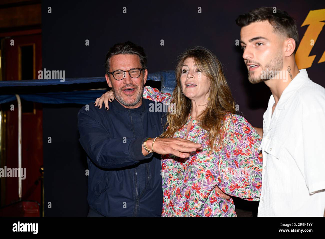 Paris, France. 26th June, 2023. Benjamin Castaldi and his wife Aurore ...