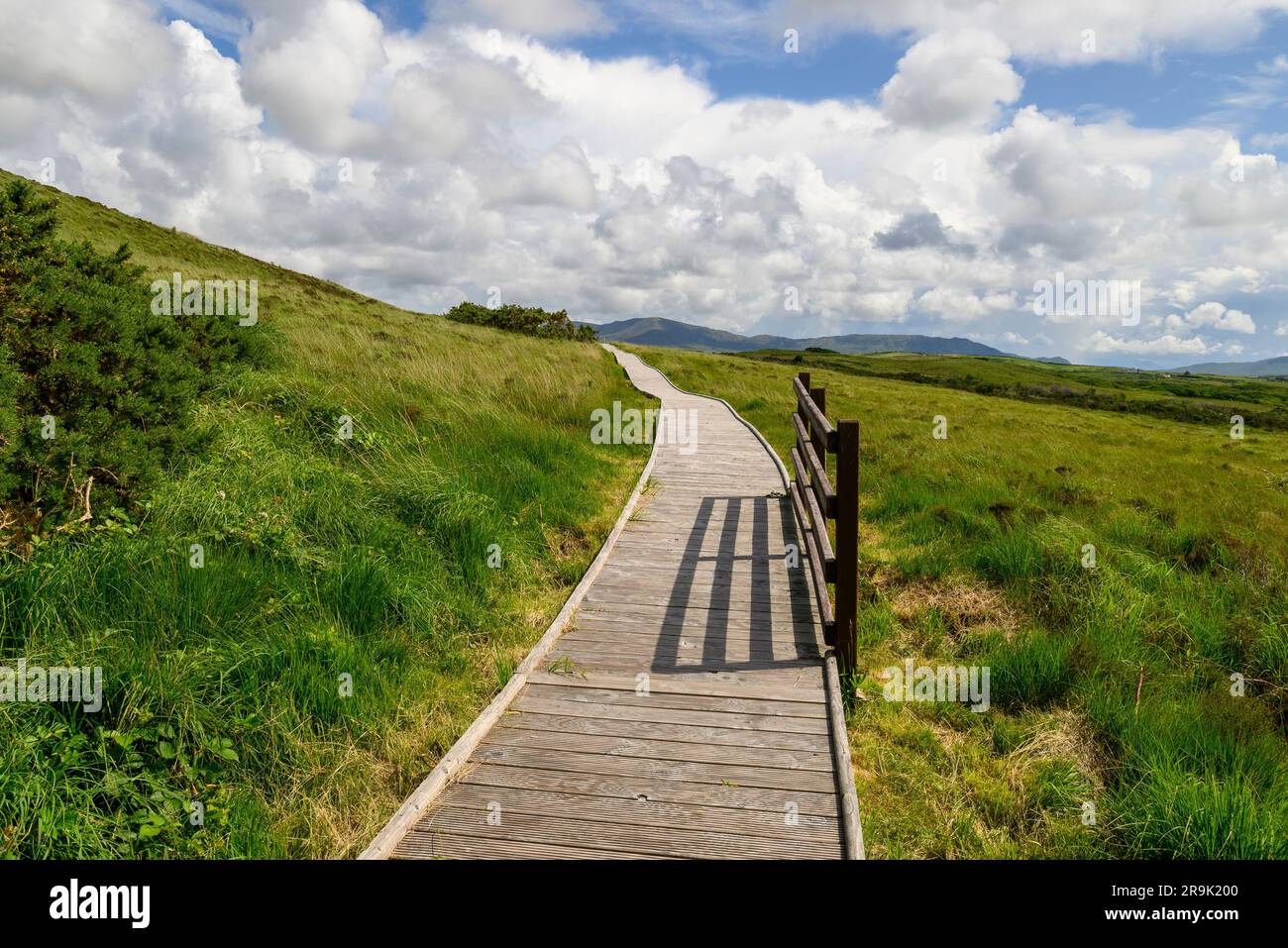 Boarded walkway on a nature trail leading away from the Ballycroy ...