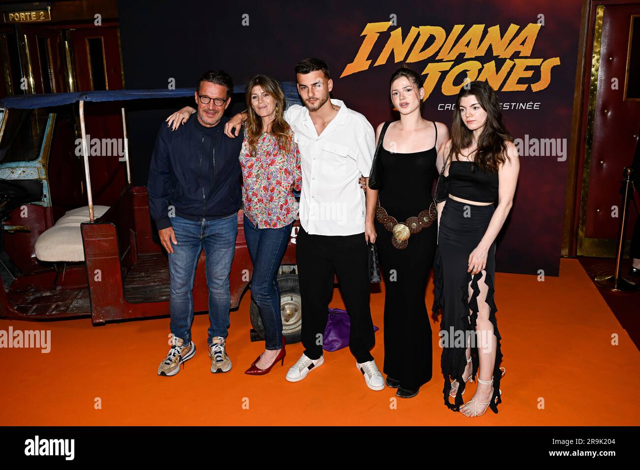 Paris, France. 26th June, 2023. Benjamin Castaldi (L) and his family ...