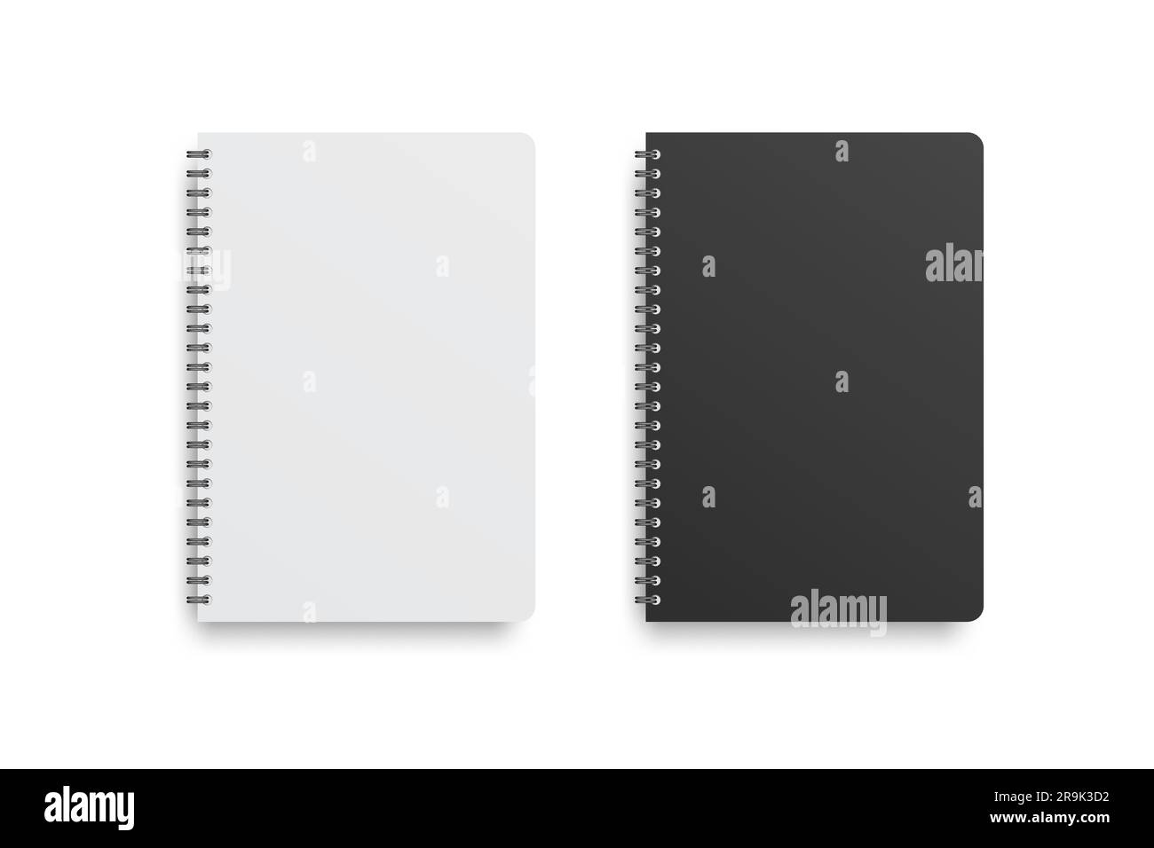 vector spiral notebook mockup isolated on white Stock Vector Image ...