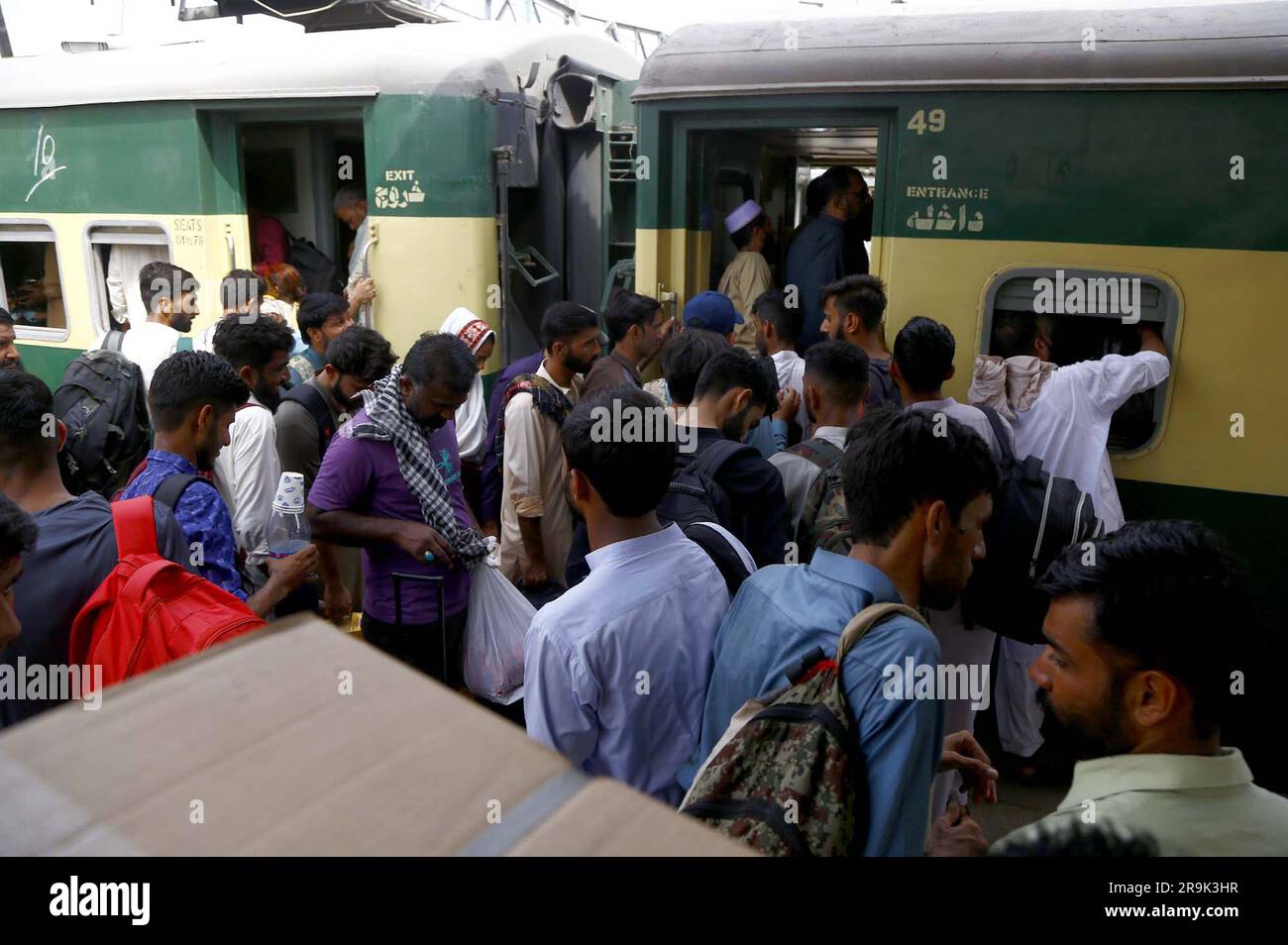 Karachi, Pakistan, June 27, 2023. A large numbers of people gather for ...