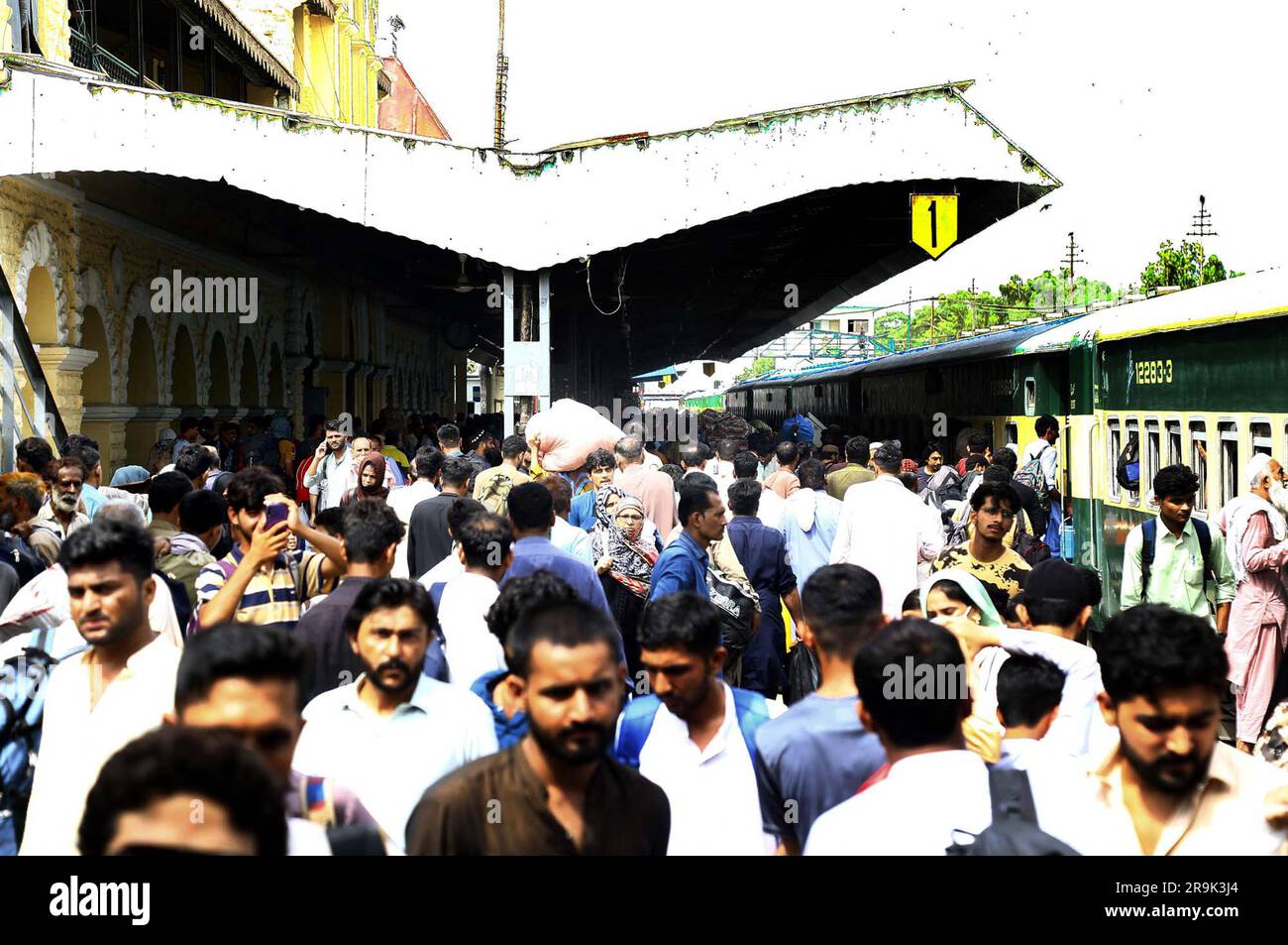 Karachi, Pakistan, June 27, 2023. A large numbers of people gather for ...