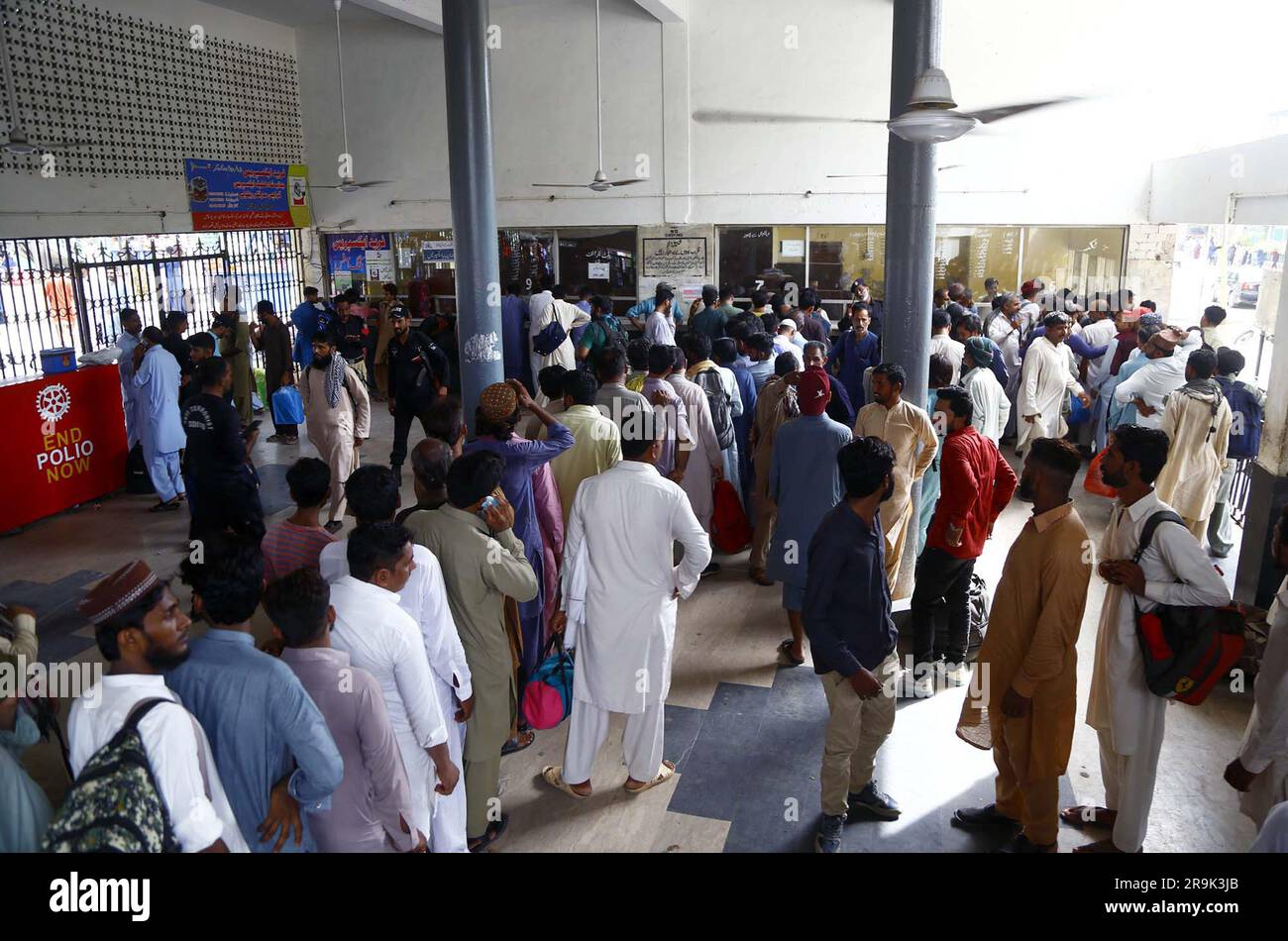 Karachi, Pakistan, June 27, 2023. A large numbers of people gather for ...