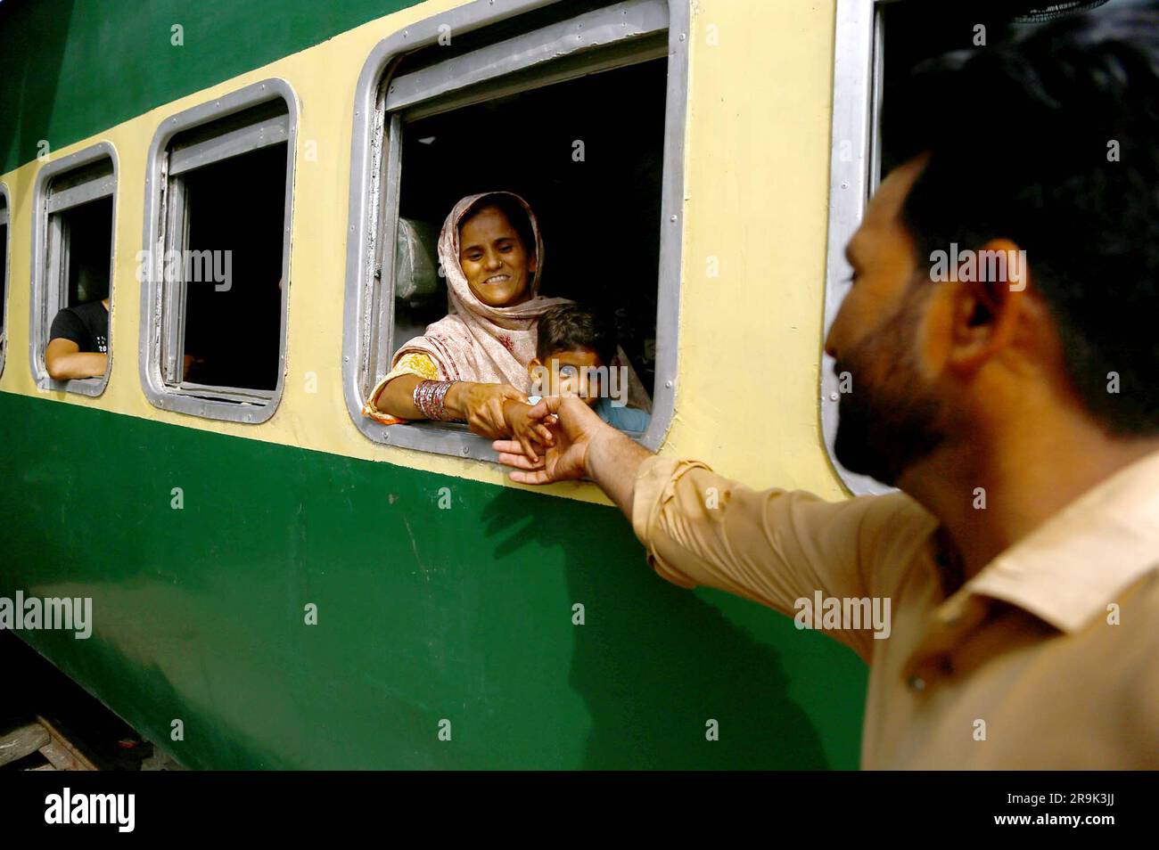 Karachi, Pakistan, June 27, 2023. A large numbers of people gather for ...