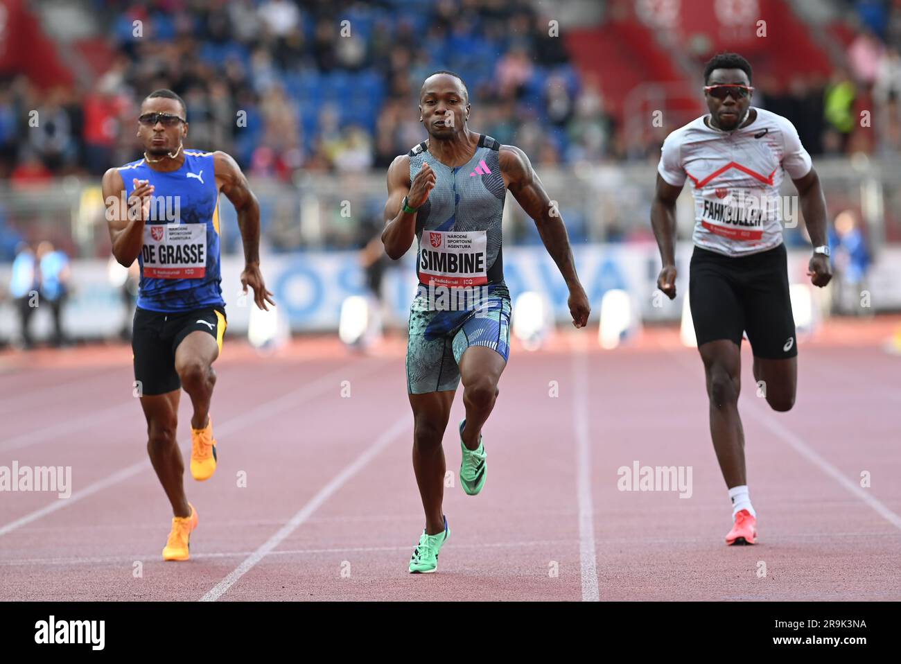 Ostrava, Czech Republic. 27th June, 2023. Athletes L-R Andre de Grasse ...