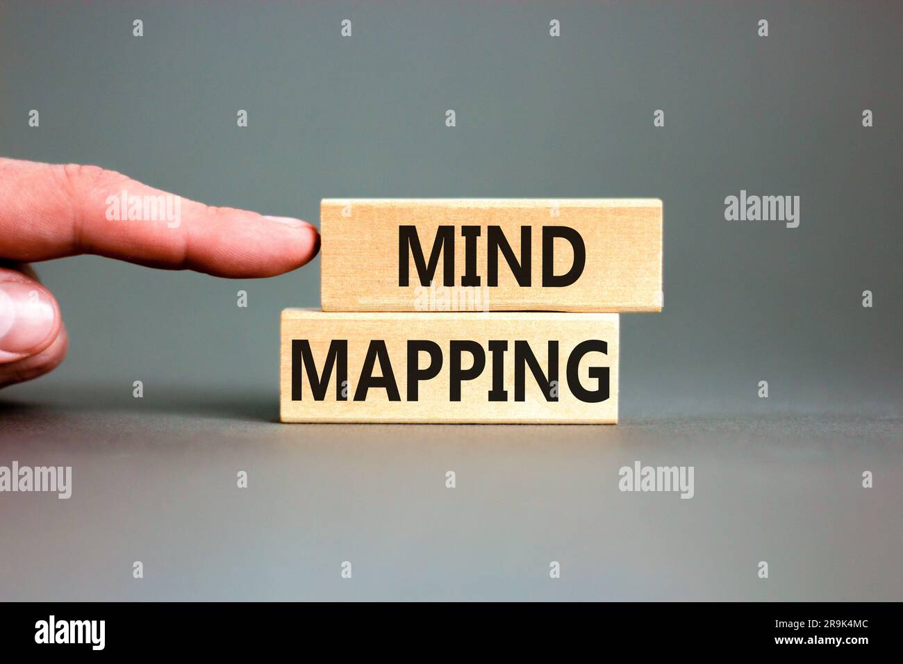 Mind mapping symbol. Concept words Mind mapping on wooden blocks on a ...