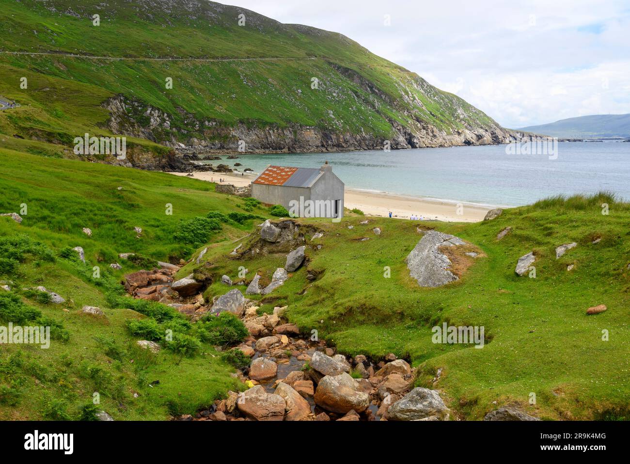 Rustic hut at Keem Bay, Achill Island, County Mayo, Ireland Stock Photo ...