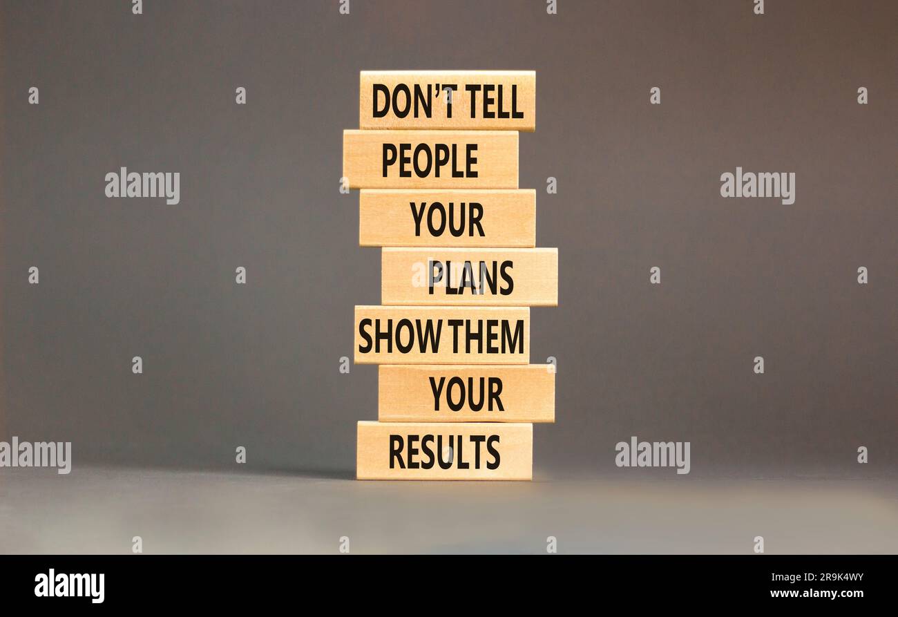 Plan or result symbol. Concept words Do not tell people your plans show ...