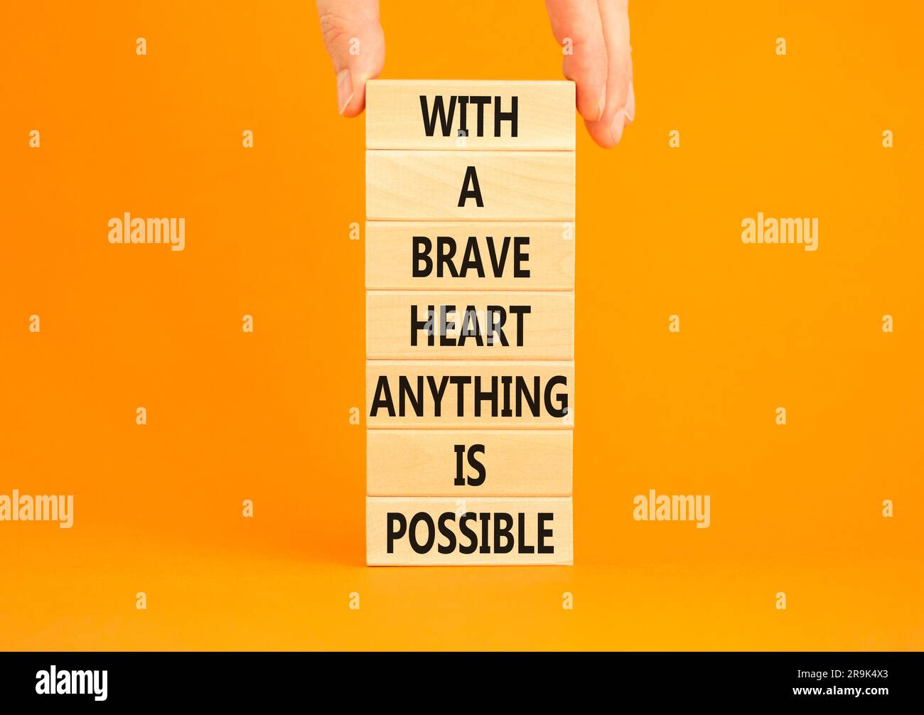 Possible symbol. Concept words With a brave heart anything is possible ...