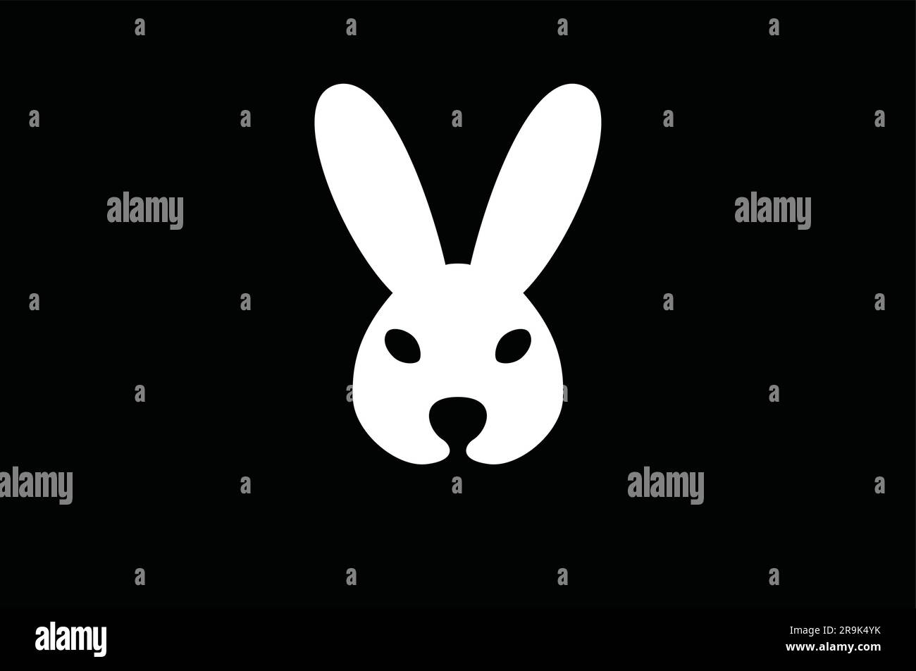 Simple Illustration of White Rabbit Head Stock Vector Image & Art - Alamy