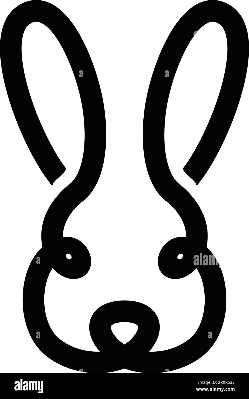 Bunny Head Illustration One Line Design Stock Vector Image & Art - Alamy