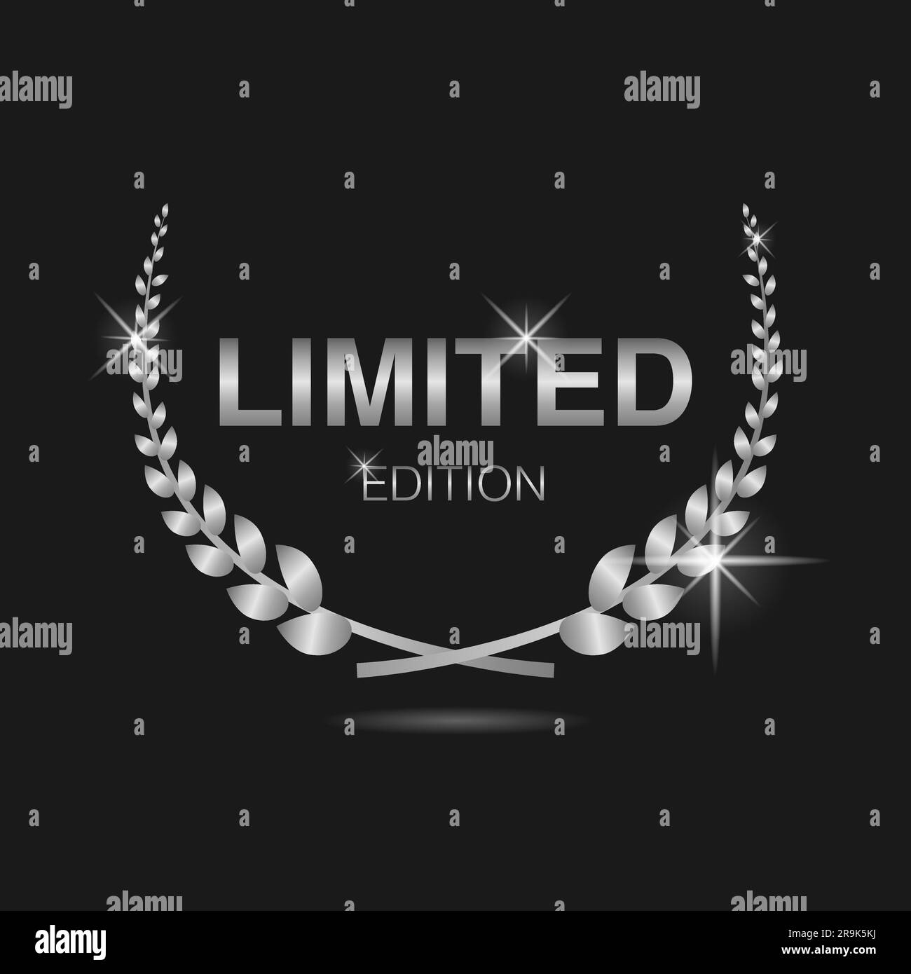 Limited edition silver laurel wreath vector label Stock Vector Image ...