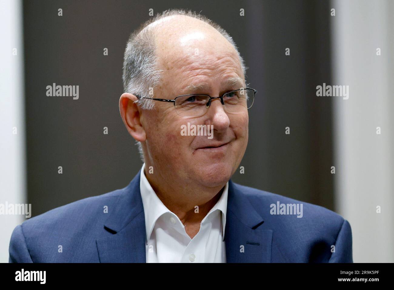 FILE - WTA CEO Steve Simon sits for an interview during the WTA Finals ...
