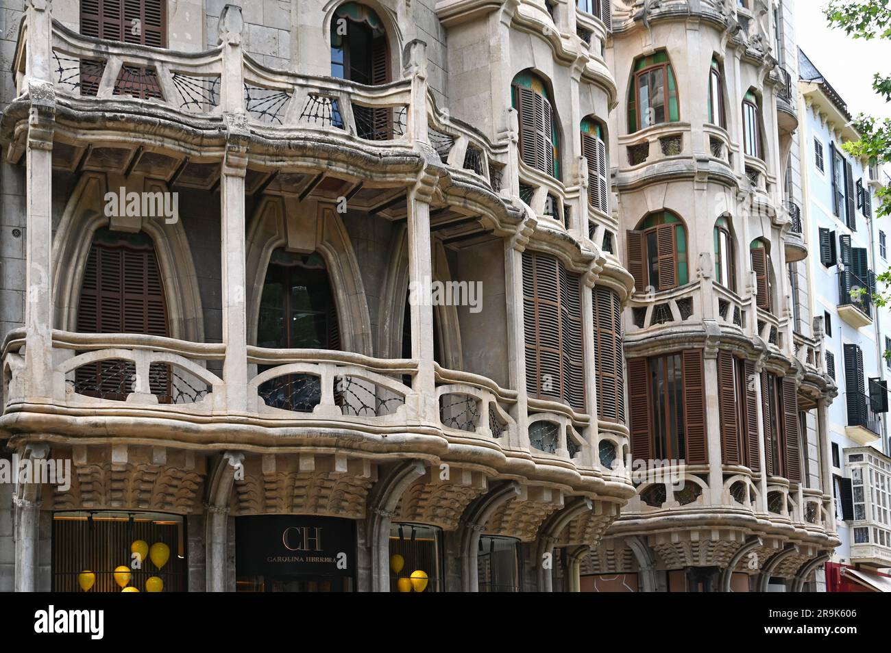 Art Nouveau house by architect Antoni Gaudi on the Placa del Mercat ...