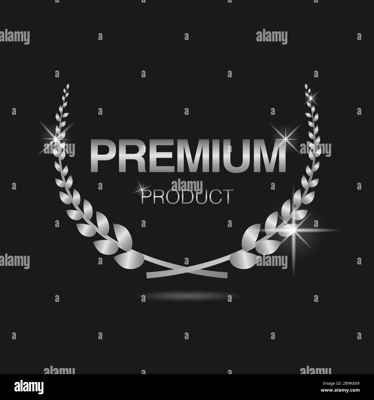 Premium product silver laurel wreath vector label Stock Vector Image ...