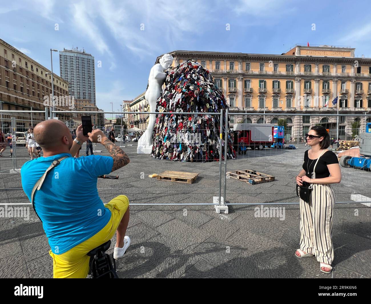 Naples, Italy. 23rd June, 2023. Preparation of the installation of the ...